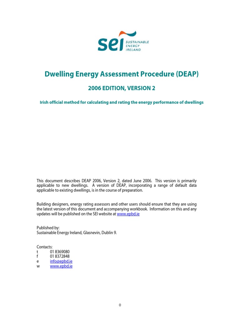 Dwelling Energy Assessment Procedure (DEAP) : 2006 Edition, Version 2 ...