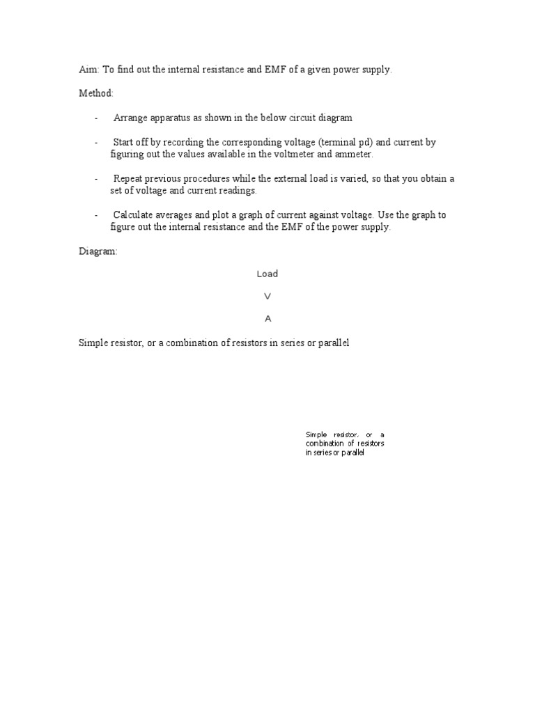 Internal Resistance of A Battery | PDF | Volt | Series And Parallel ...