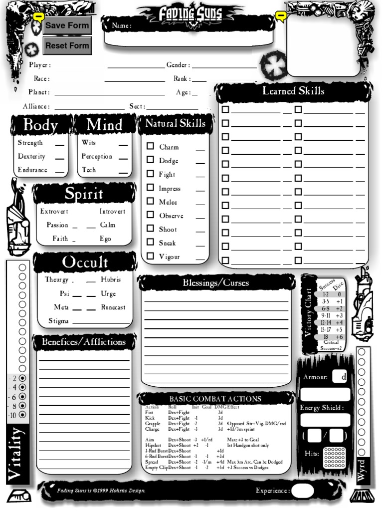 Character Sheet 2nd Edition | PDF