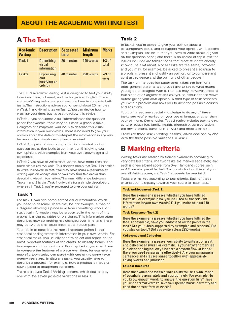 About The Academic Writing Test | PDF | Word | International English ...