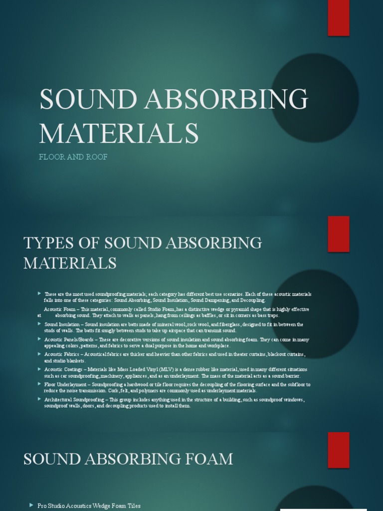 Sound Absorbing Materials: Floor and Roof | PDF | Building Engineering ...
