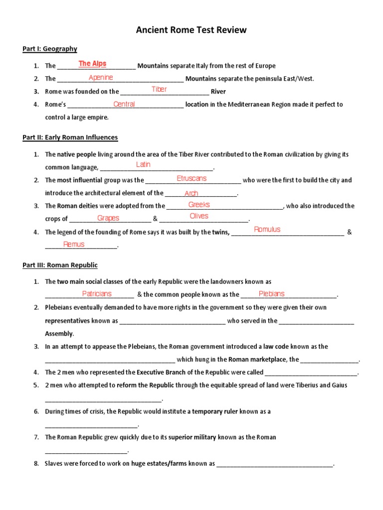 Ancient Rome Test Review | PDF | Ancient Rome | Augustus