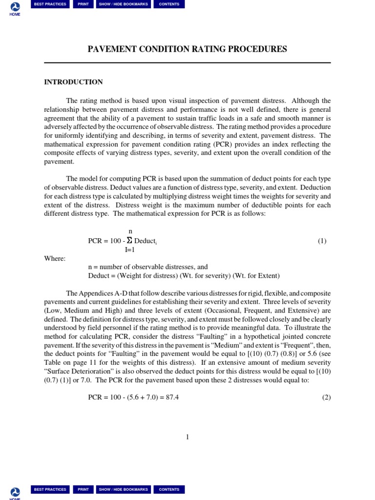 Pavement Condition Rating Procedures | PDF | Road Surface | Teaching ...