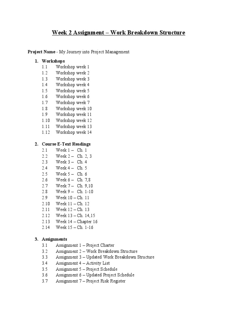 Work Breakdown Structure for Project Management | PDF | Computers