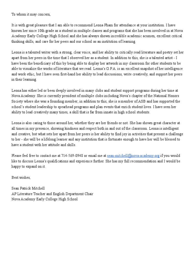 LP Letter of Rec 1 | PDF | Career & Growth | Social Science