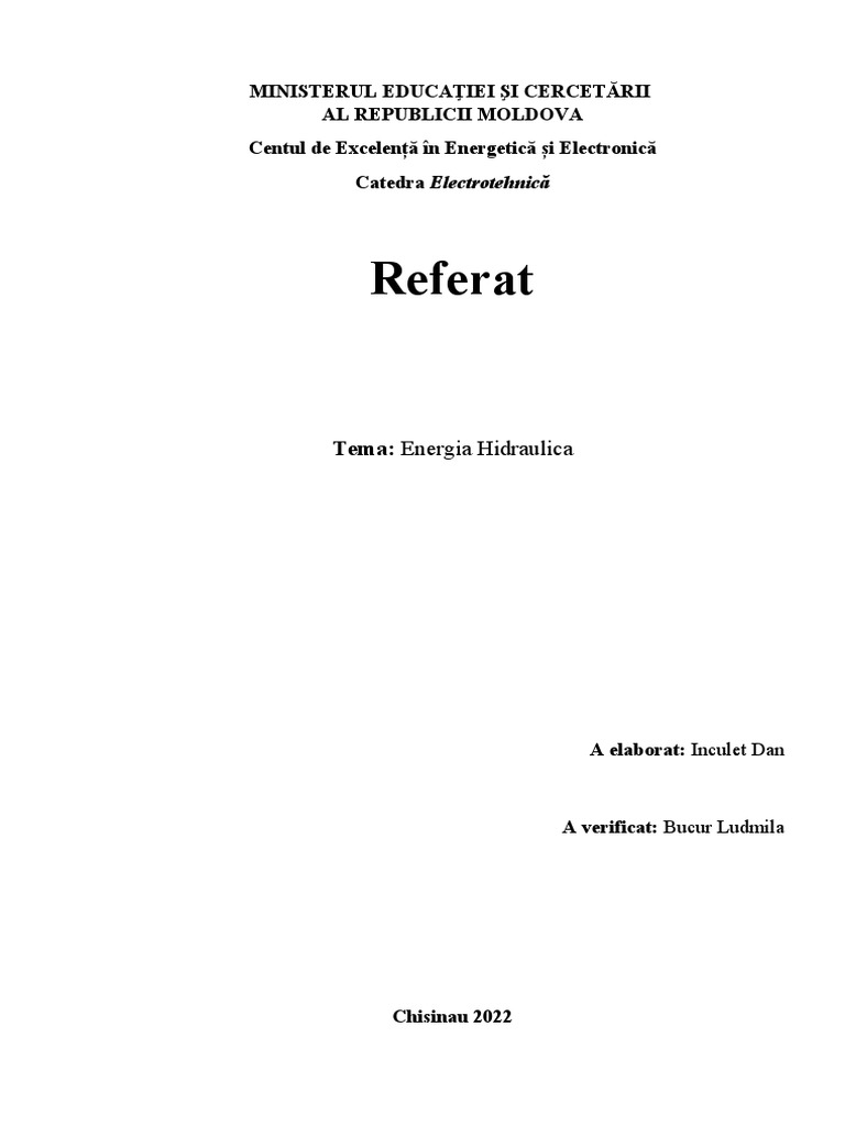 Hidrocentrale Inculet | PDF