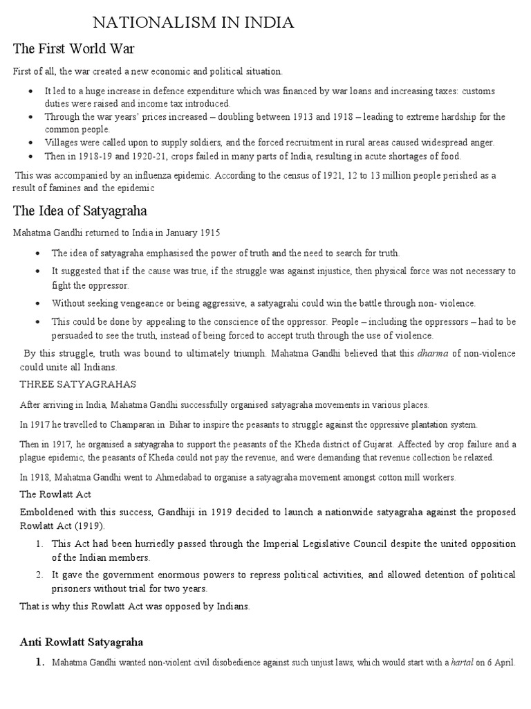 Nationalism in India Part 1 | PDF | Mahatma Gandhi | Indian ...