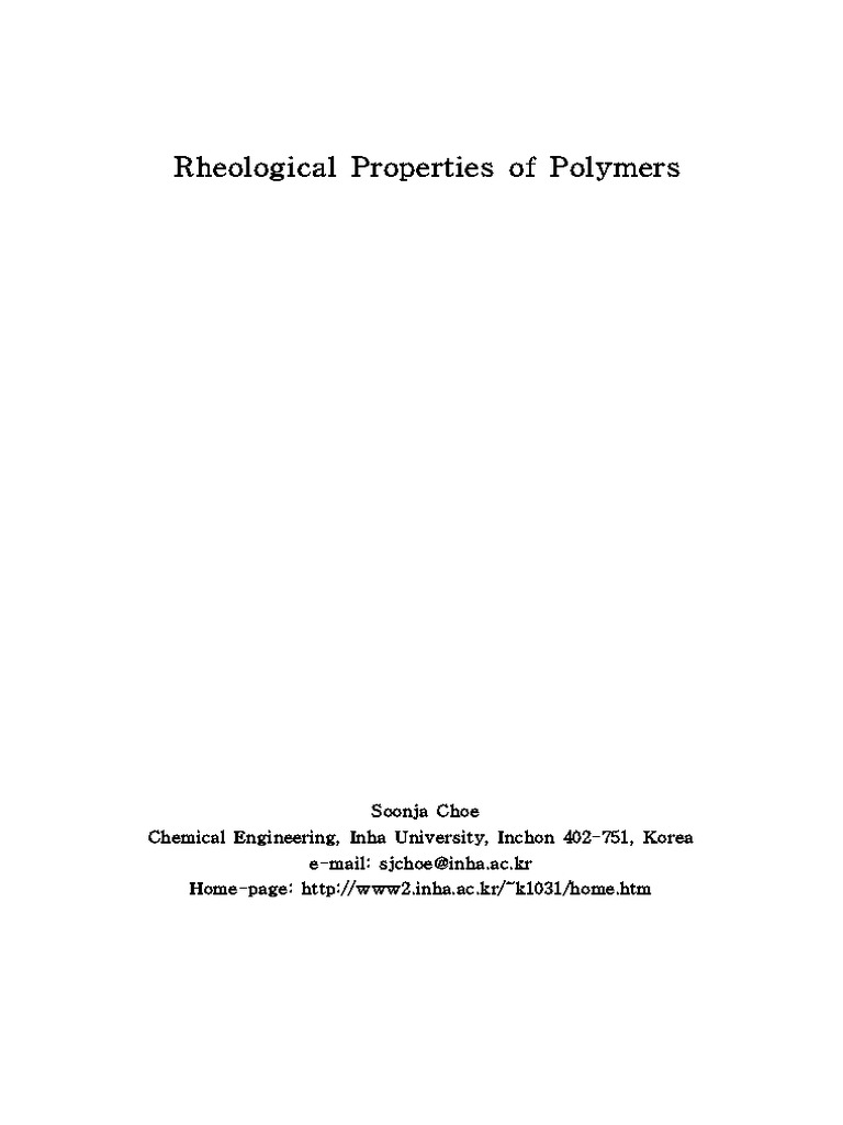 Rheological Properties of Polymers | PDF | Rheology | Polymers
