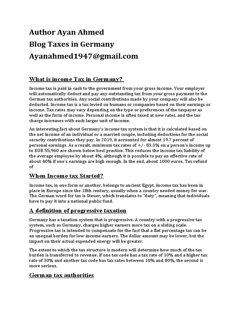 A Comprehensive Overview of Income Tax and Other Tax Types in Germany ...