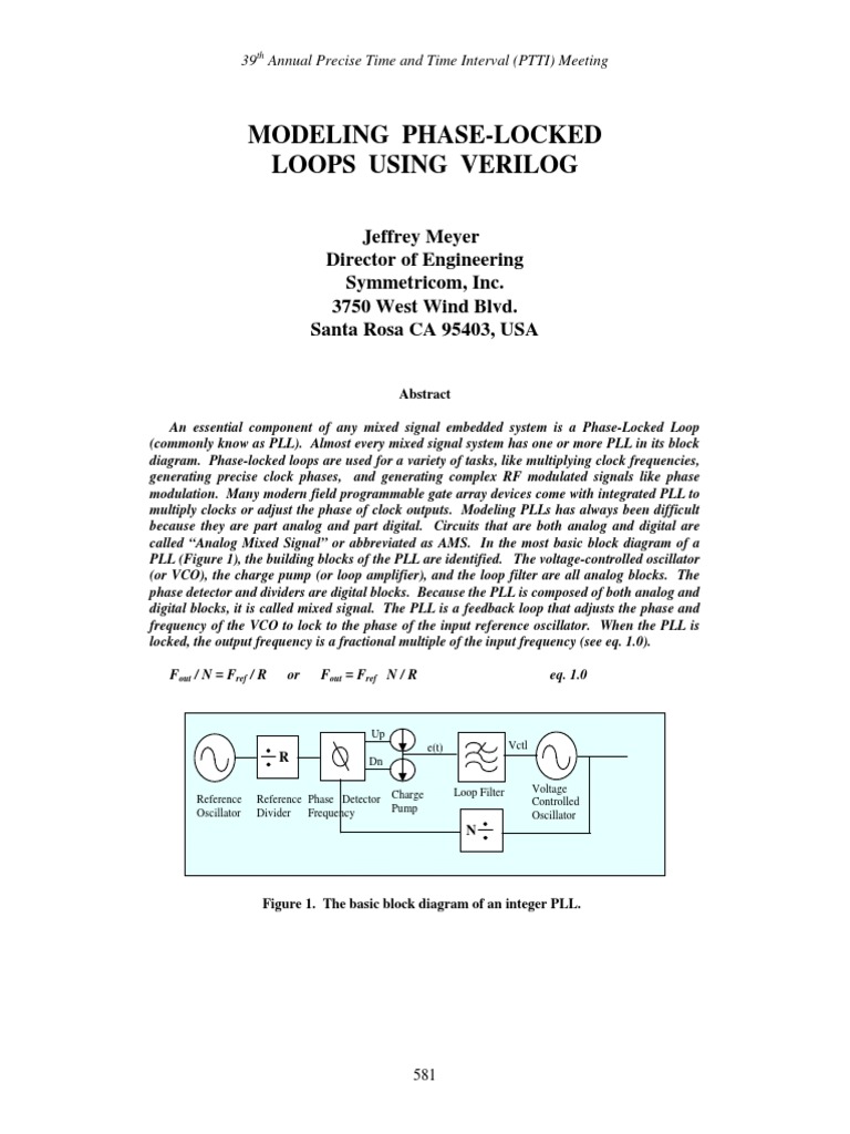 Modeling Phase-Locked Loops Using Verilog | PDF | Detector (Radio) | Computing