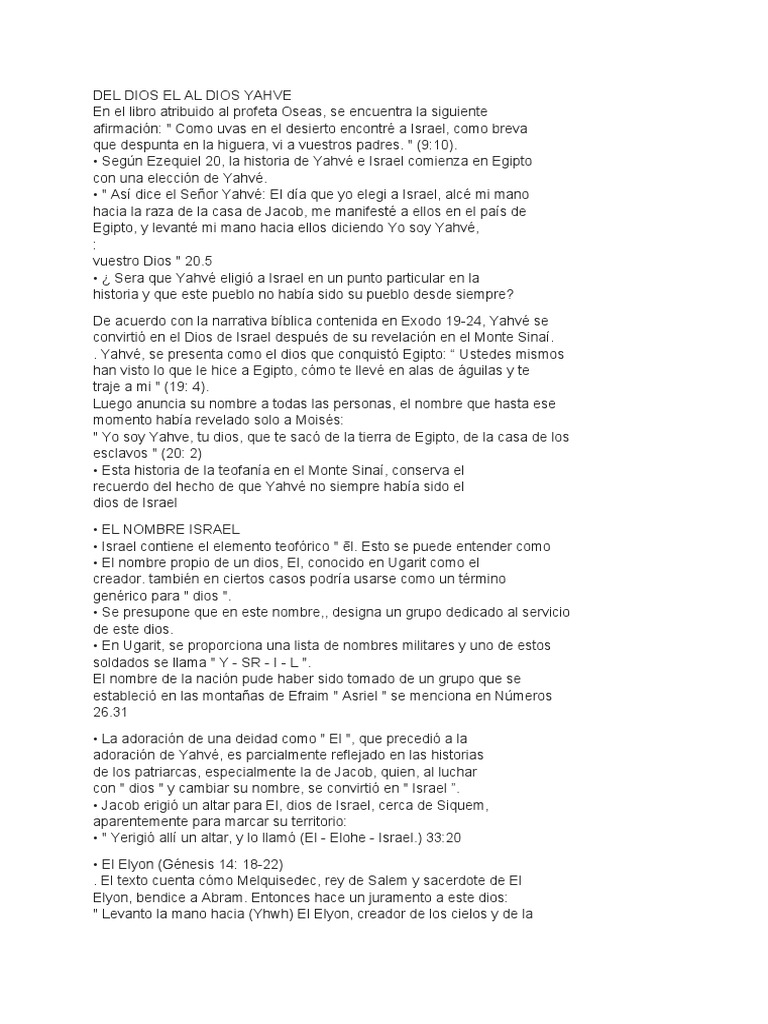 Orígenes de Yahvé como Dios de Israel | PDF | Tetragrammaton ...