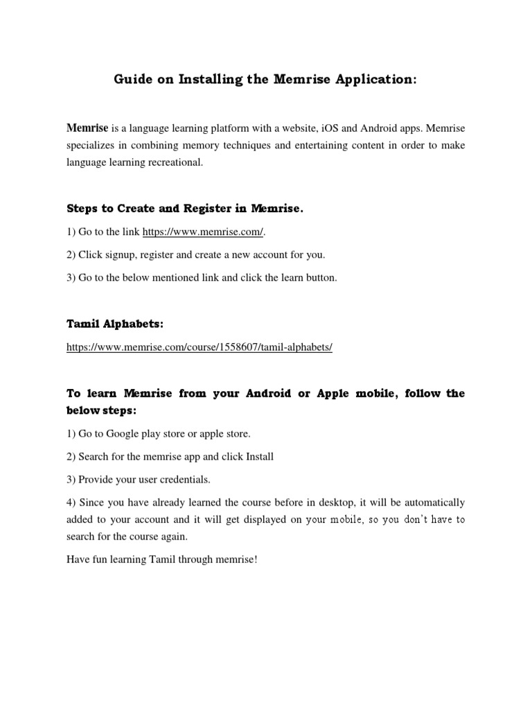 Instructions To Use Memrise | PDF | Computers