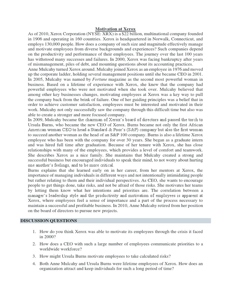 Motivation Case Study | PDF | Economies | Behavioural Sciences