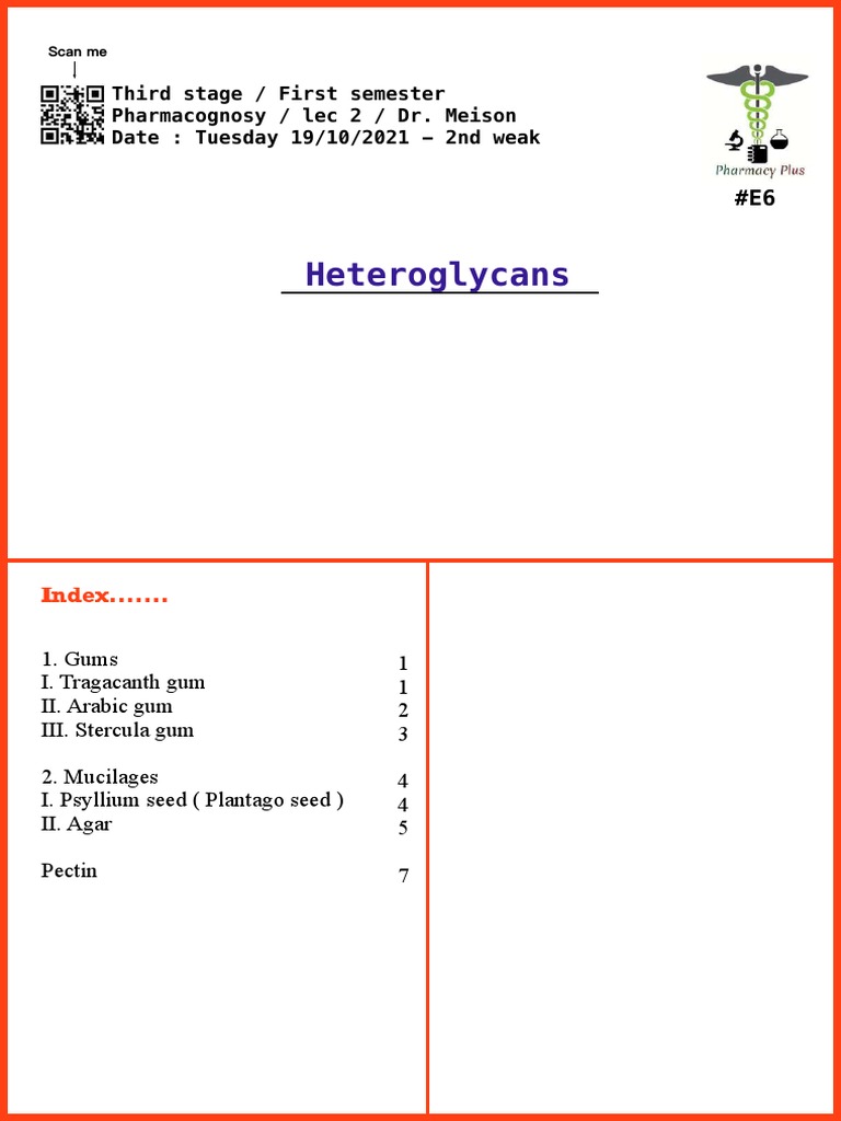 Heteroglycans: Tragacanth Gum, Arabic Gum, and Other Plant-Derived ...
