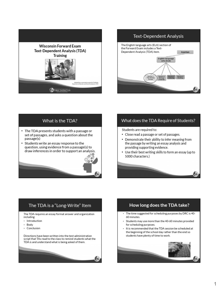 TDA Presentation 6 Pages | PDF | Test (Assessment) | Reading Comprehension