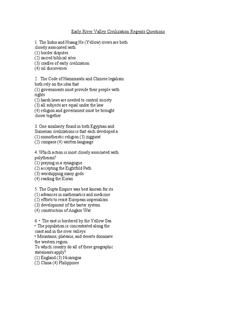 River Valley Civilizations Overview | PDF | Civilization | Mesopotamia