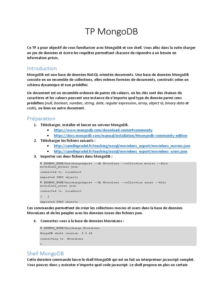 Mongo DB | Descargar gratis PDF | MongoDB | Bases de données