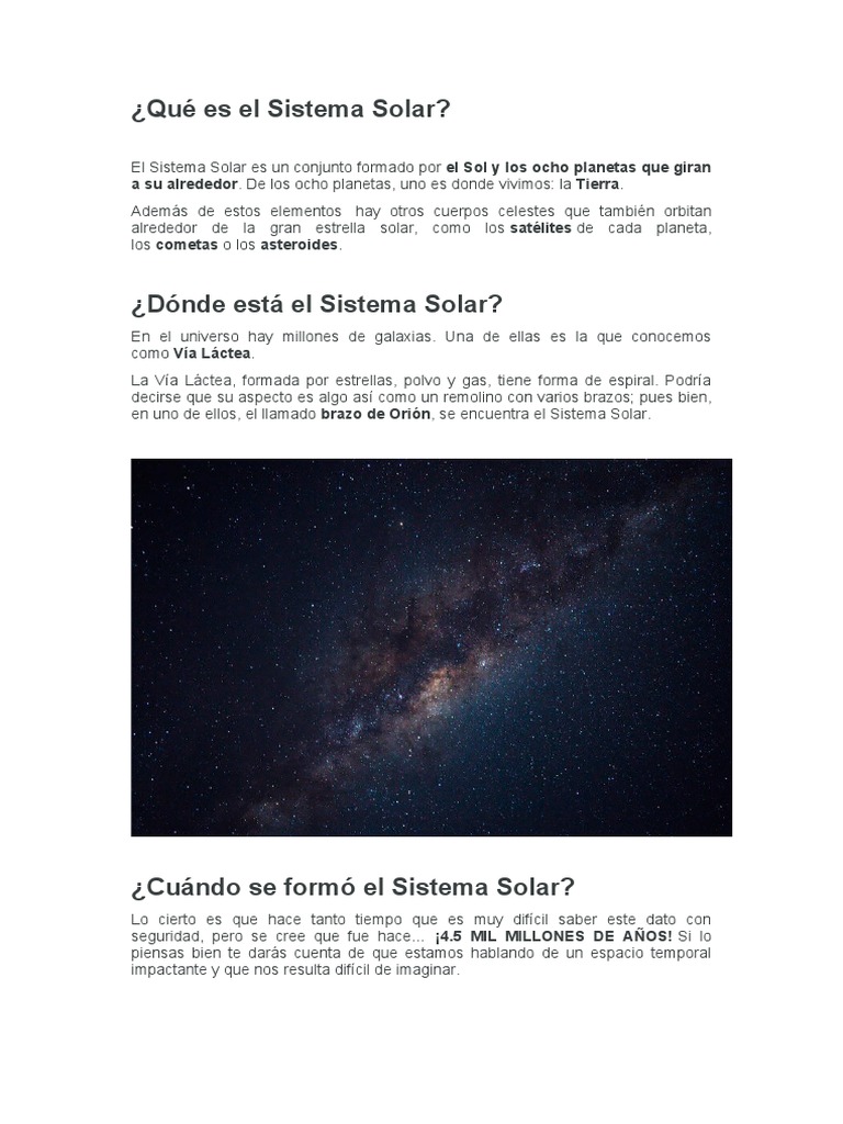 Introducción al Sistema Solar | PDF | Sistema solar | Planetas