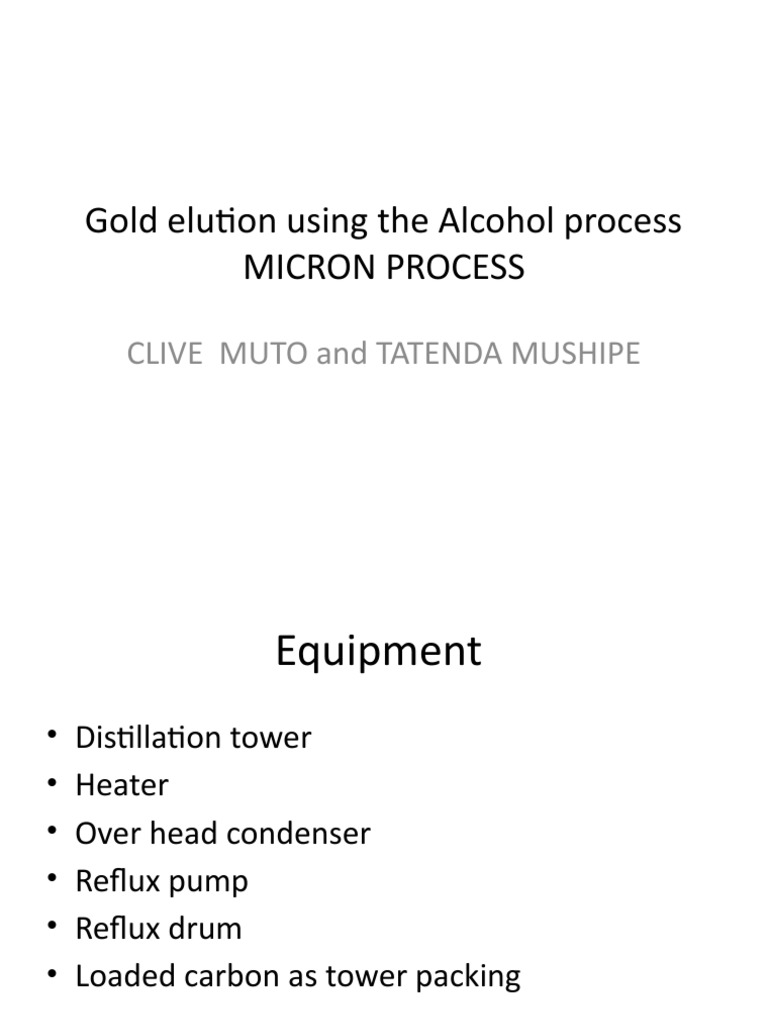 Gold Elution Using The Alcohol Process | PDF | Technology & Engineering