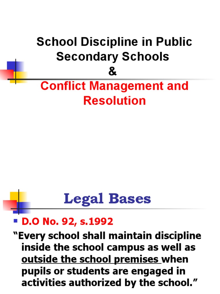 Legal Aspects of School Discipline For Public Sec. Schools | PDF ...