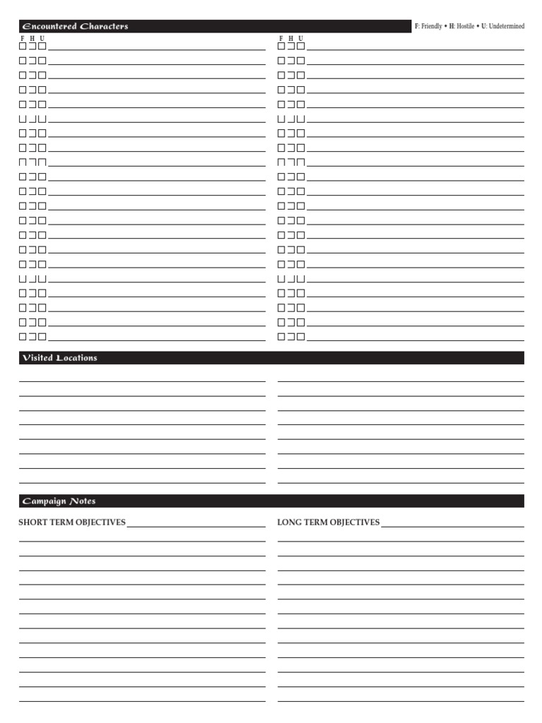 3rd Edition - Character Notes | PDF | General Fiction