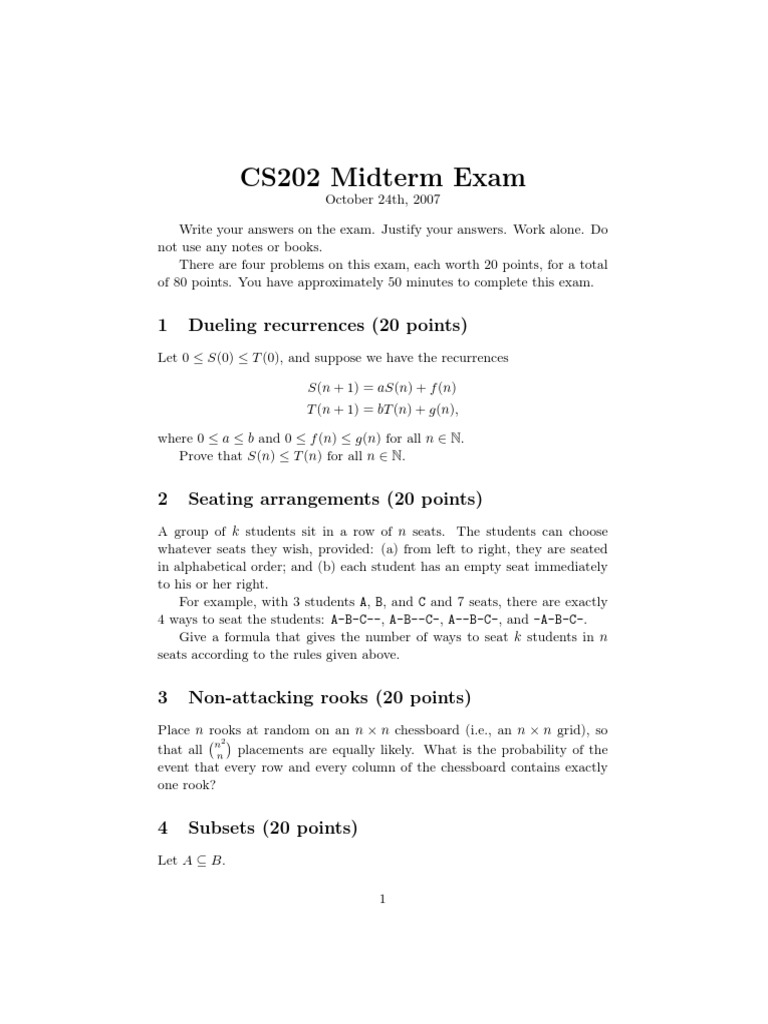 CS202 Questions | PDF | Science & Mathematics