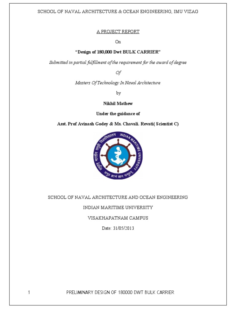 180k Bulk Carrier Report | PDF | Ships | Water Transport