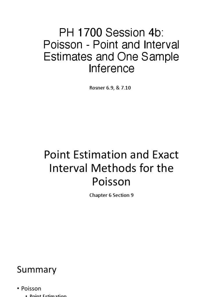 Poisson Estimates and Inference Methods | PDF | Statistical Hypothesis ...