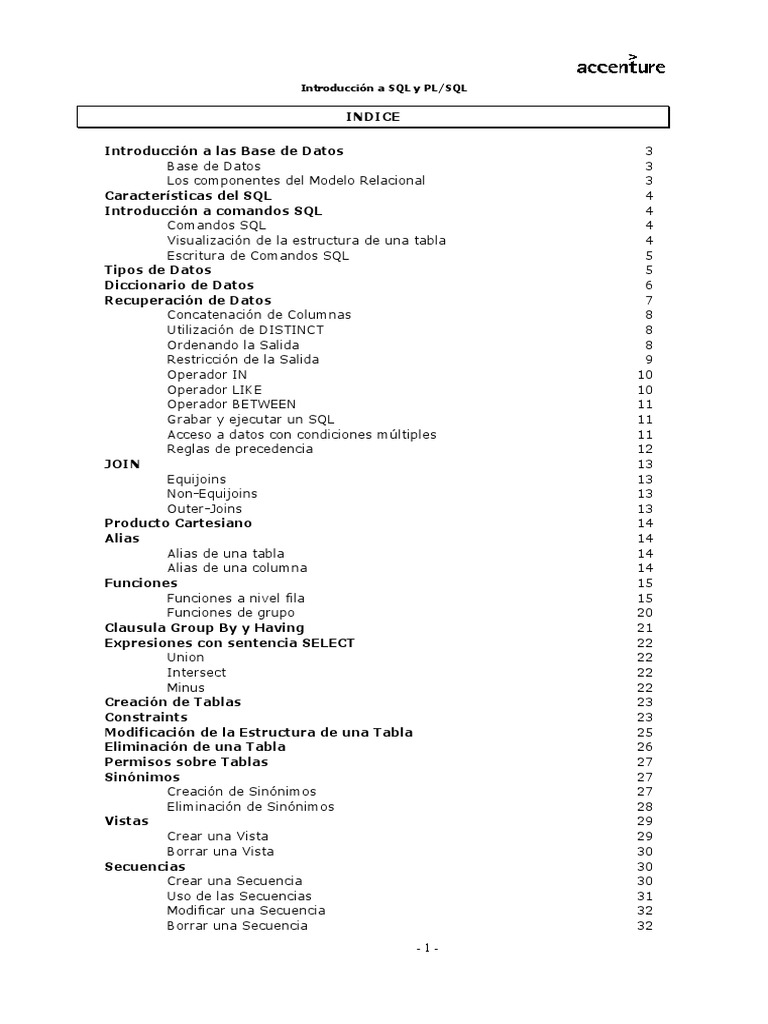 Introducción A SQL y PLSQL | PDF | SQL | Pl / Sql