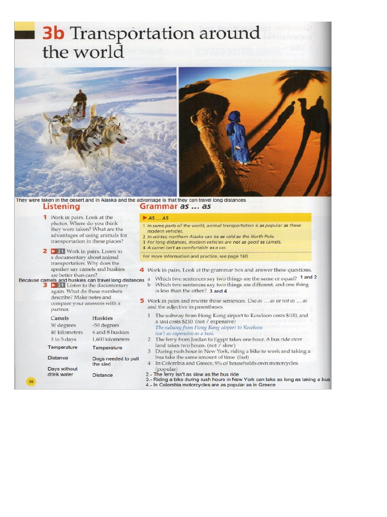 Lesson 3b Transportation Around Activities 1-5 | PDF