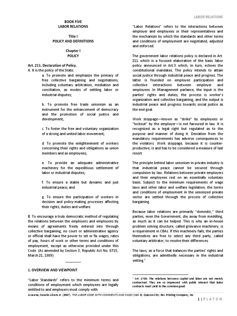 Notes in Labor Relations and Negotiations | PDF | Employment | Strike ...