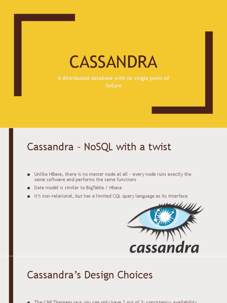 Cassandra: A Distributed Database With No Single Point of Failure ...