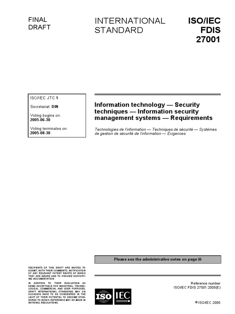 Iec 27001 | PDF | Information Security | Risk