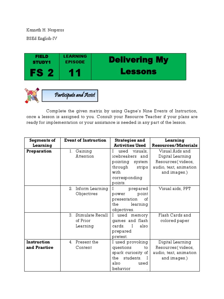 Field Study 2 - EPISODE - 11 | PDF | Essays | Learning