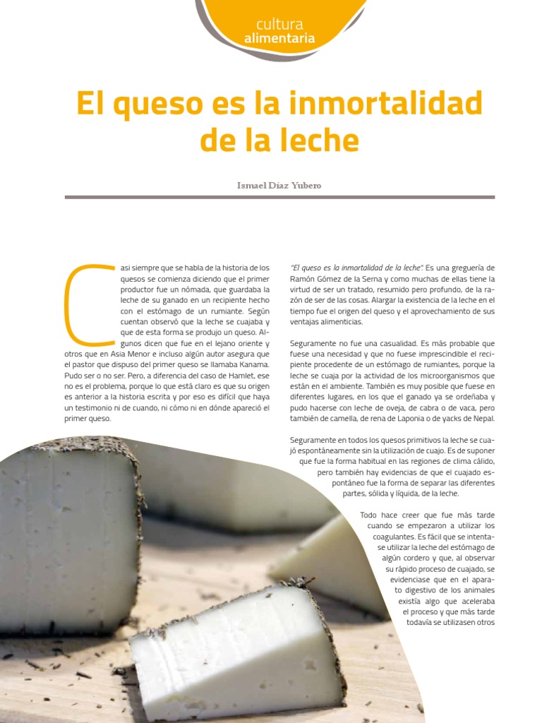 10-Cultura Alimentaria El Queso | PDF | Queso | Leche