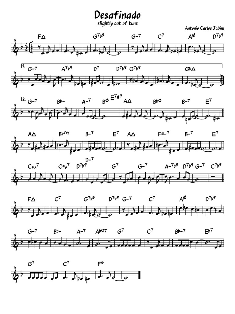 Desafinado (C and BB) | PDF | Trabalhos
