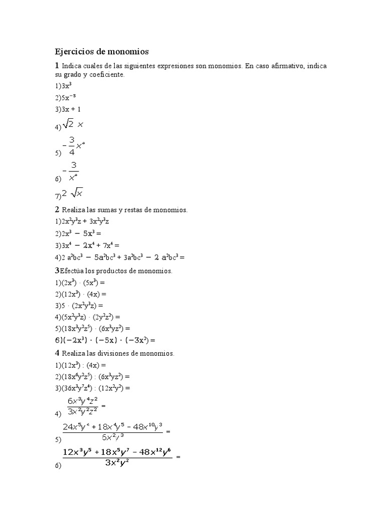 Ejercicios de Polinomios 2 | PDF | Álgebra abstracta | Relaciones matematicas