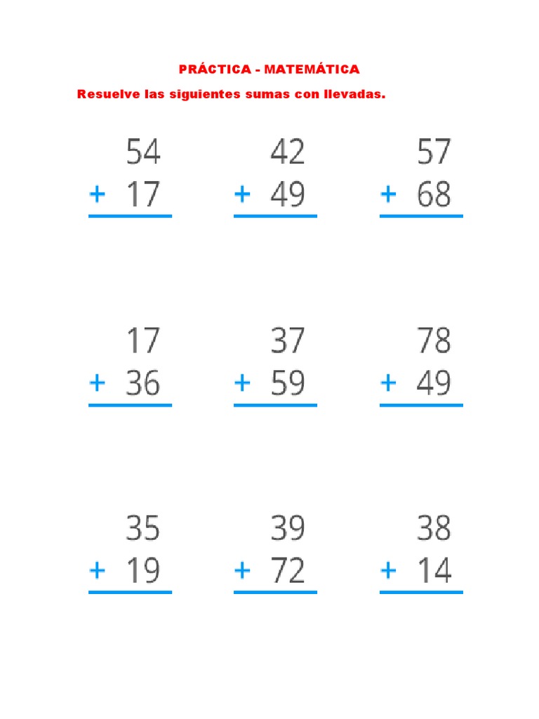 Practica Suma y Resta | PDF