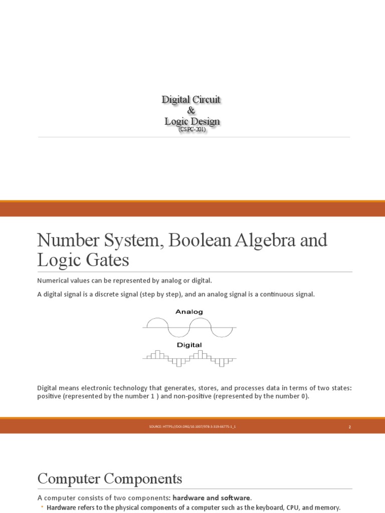 #1 Basics of Number Systems, Boolean Algebra and Logic Gates | PDF ...