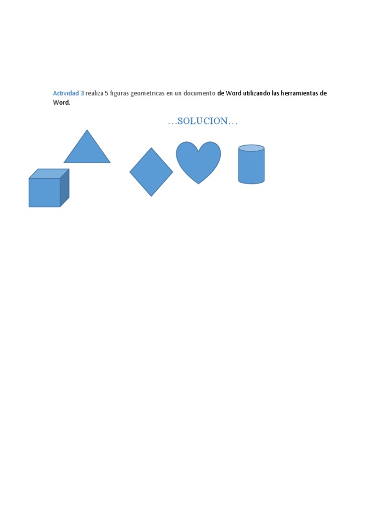 Actividad 3 Realiza 5 Figuras Geometricas en Un Documento de Word ...