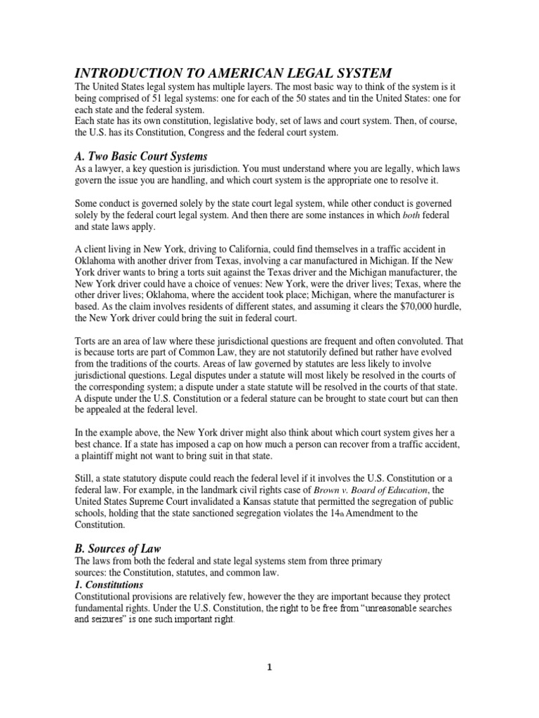 US Legal System | PDF | Precedent | Federal Judiciary Of The United States