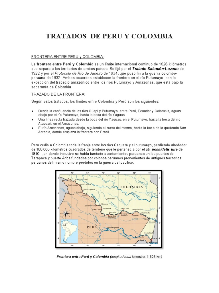 Linea Fronteriza de Peru y Colombia | PDF | Perú | América del Sur
