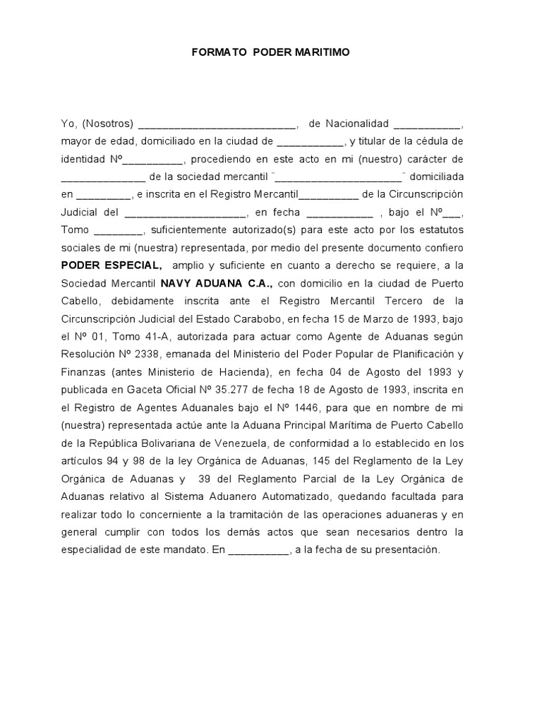 Formato Poder Maritimo | PDF