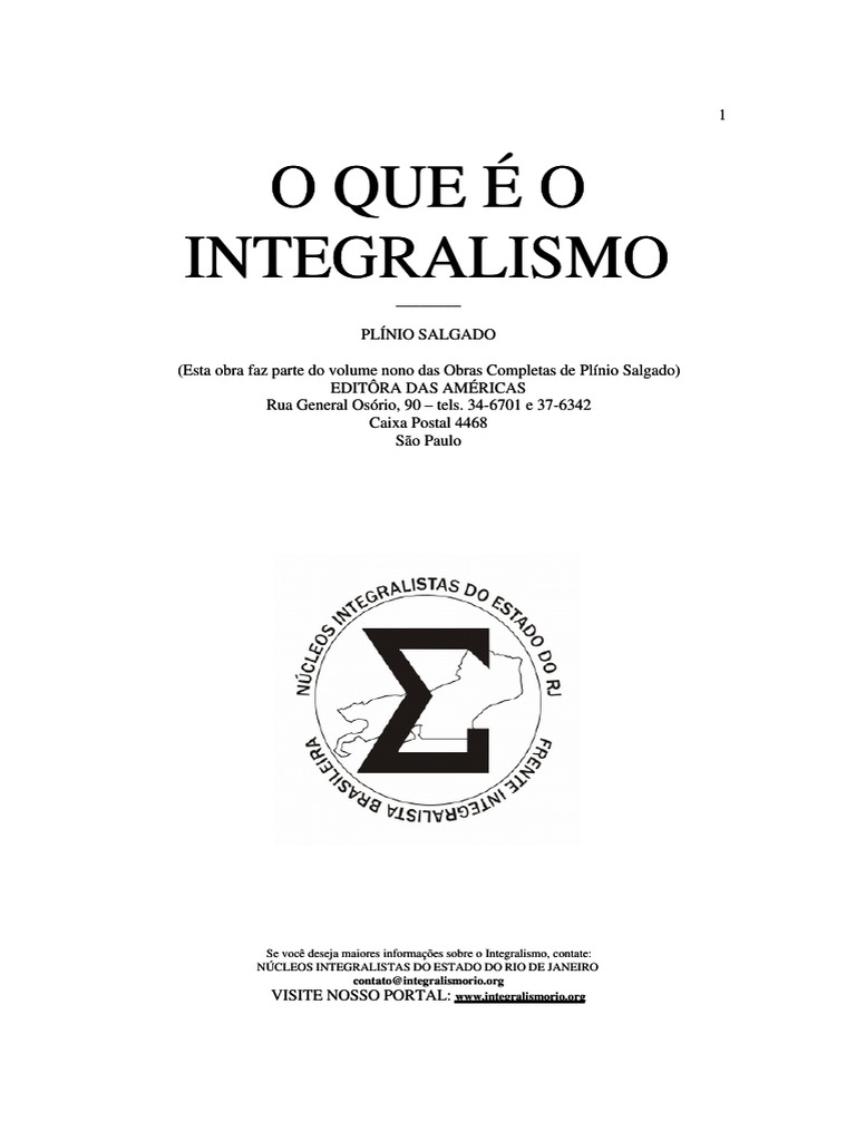O Que e o Integralismo Livro | PDF | Estado | Marxismo