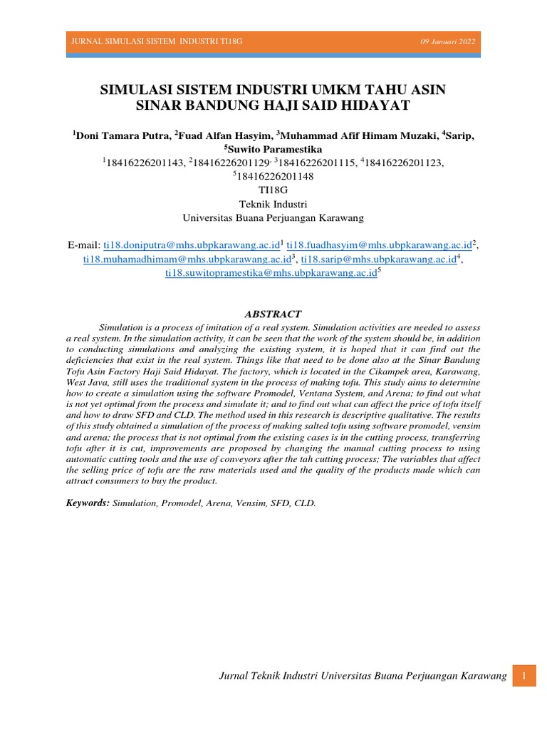 Simulasi Sistem Industri | PDF | Modeling And Simulation | Systems Science