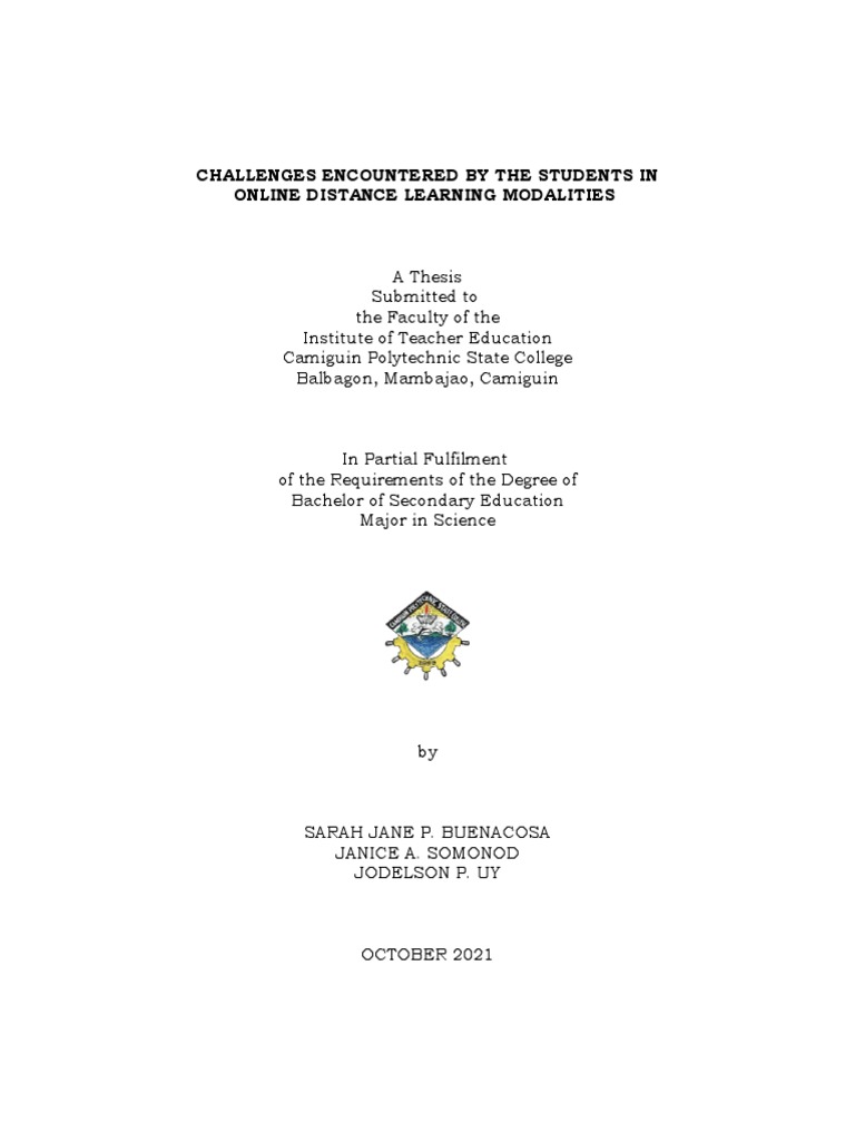 Thesis Final Output 7days | PDF | Educational Technology | Distance ...