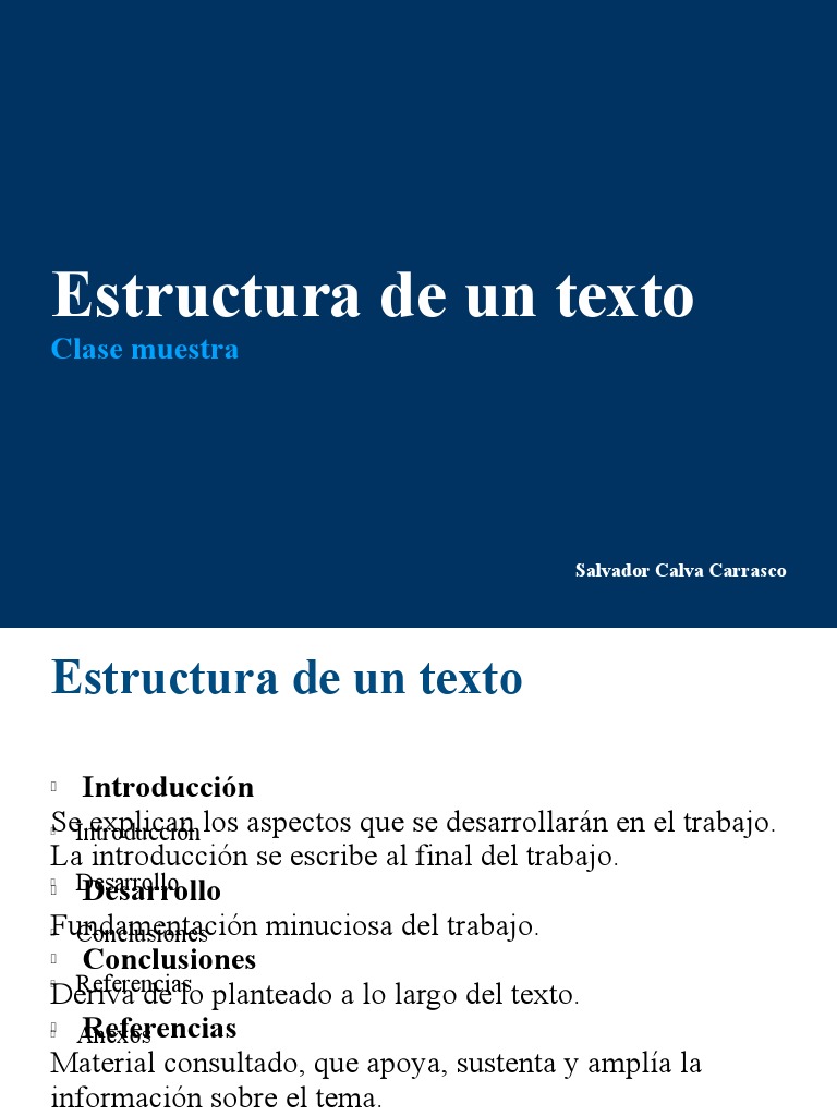 Estructura y componentes de un texto | PDF