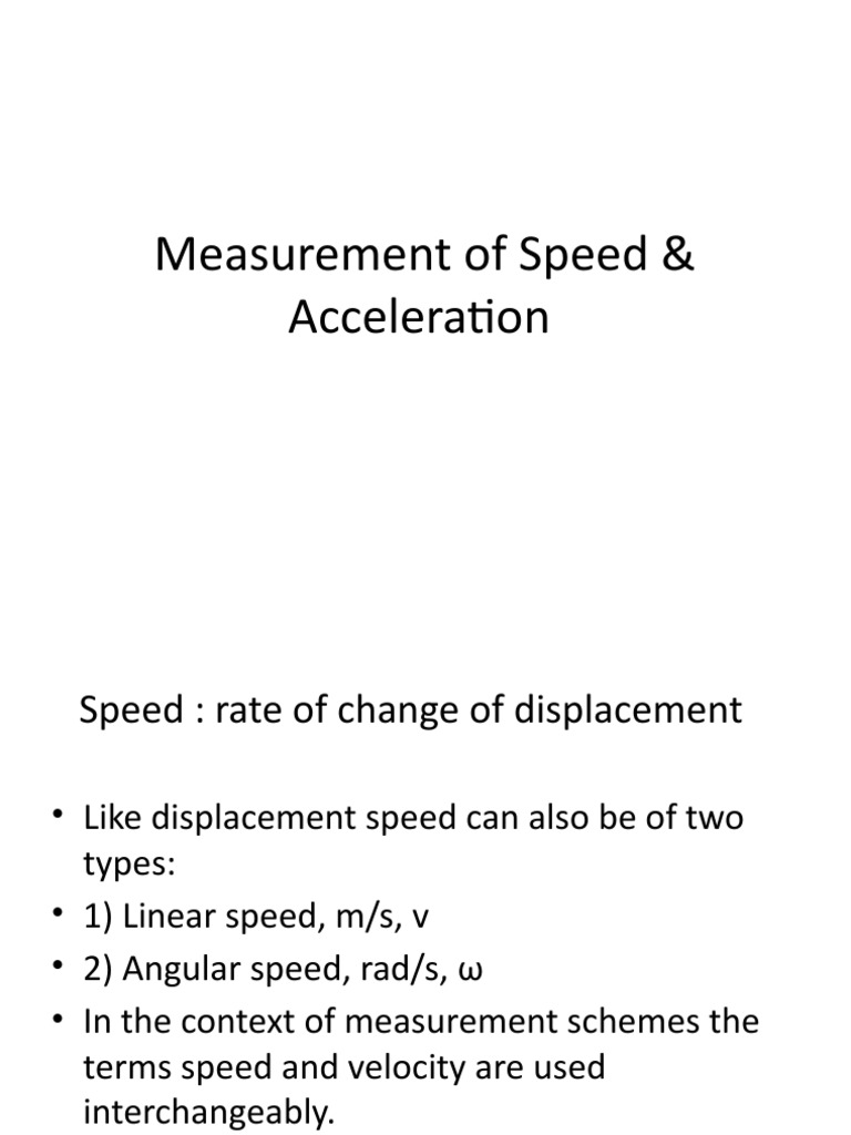 Speed and Acceleration Measurement | Download Free PDF | Speed ...