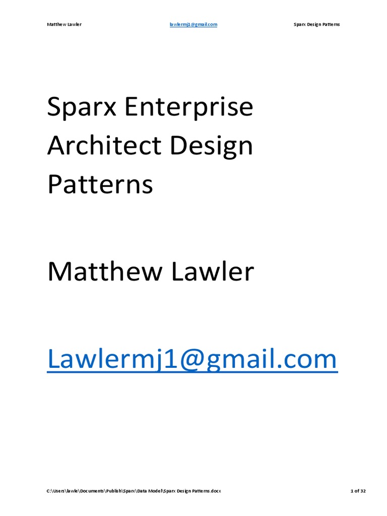 Sparx Design Patterns | PDF | Object (Computer Science) | Databases