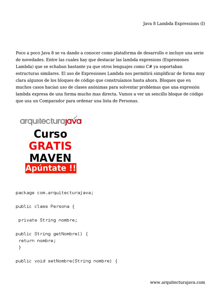 Java 8 Lambda Expressions (I) | PDF | Java (lenguaje de programación ...
